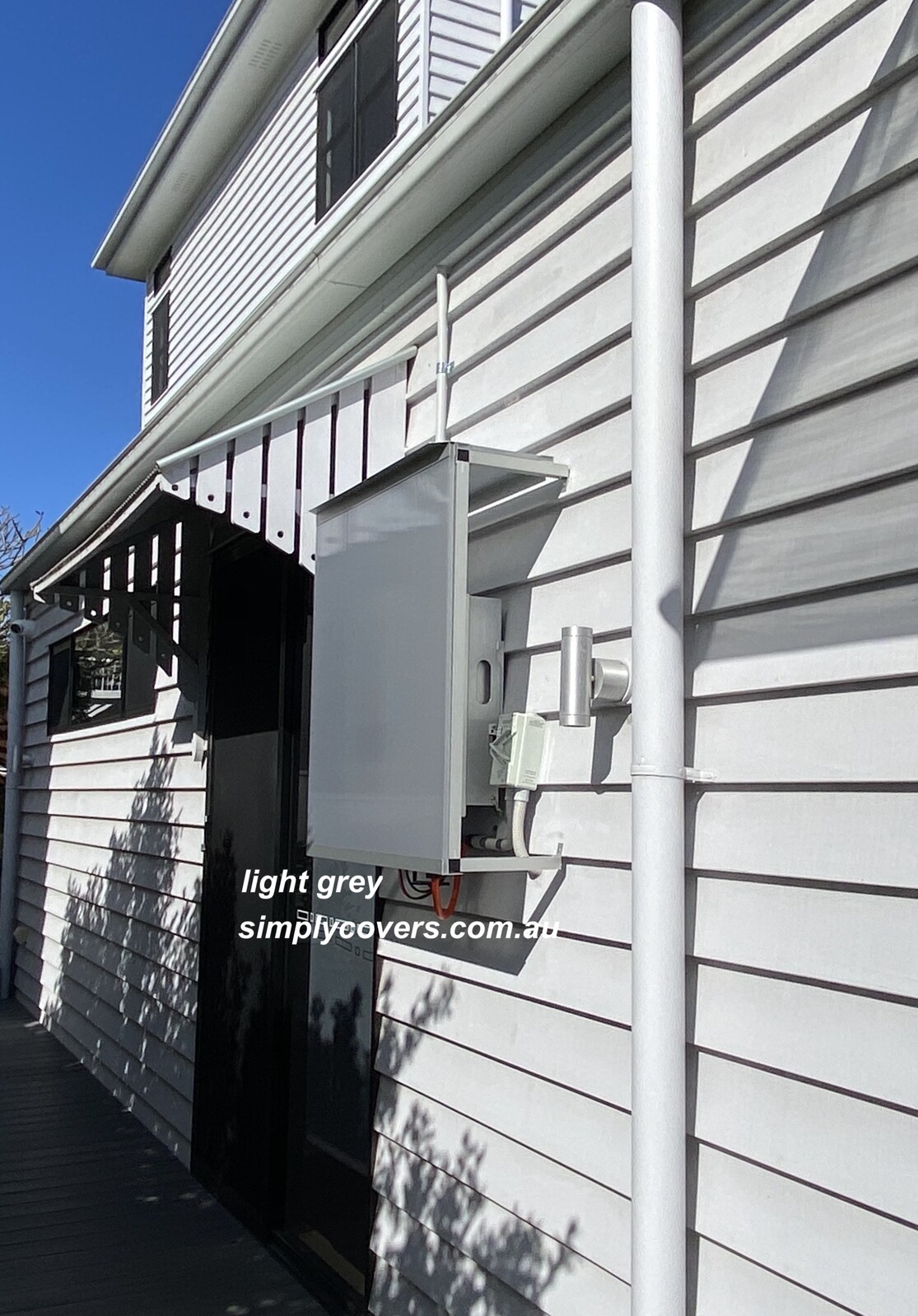 Solar Inverter Cover 77cm H x 70cm W x 26cm D (Light Grey) - Simply Covers